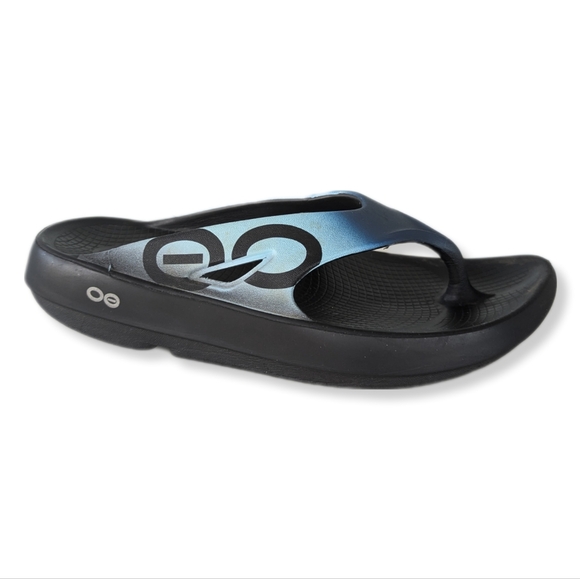 OOFOS | Shoes | Oofos Unisex Blue Ombre Logo Toe Post Sandals | Poshmark